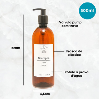 Kit Frasco Ambar 2Pçs Shampoo Condicionador Banheiro Minimalista 500Ml ...