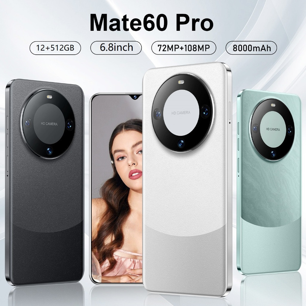 Mate60 Pro 4G/5G Smartphone 6.8inch Memória De Tela 12GB + 512GB Câmera 72MP + 108MP Bateria ...