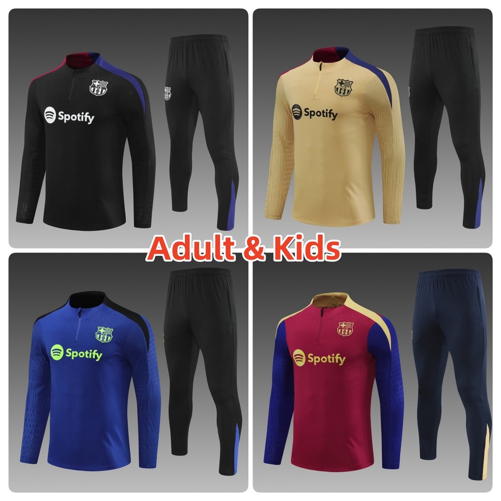 24/25 Barcelona 【 Player Edition 】 Adult E Kids Half Zip Long Sleeve ...