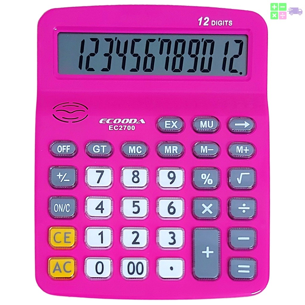 Calculadora Grande De Mesa 12 Dígitos A Pilha Tecla Macia Visor Grande Dm-2700B | Shopee Brasil