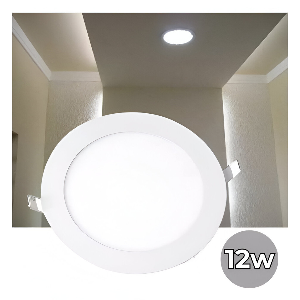 Painel Plafon Led 12w Embutir Redondo 6500k | Shopee Brasil