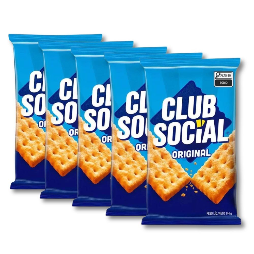 Biscoito Club Social Original Kit 5 Packs de 144g - 6x24g | Shopee Brasil