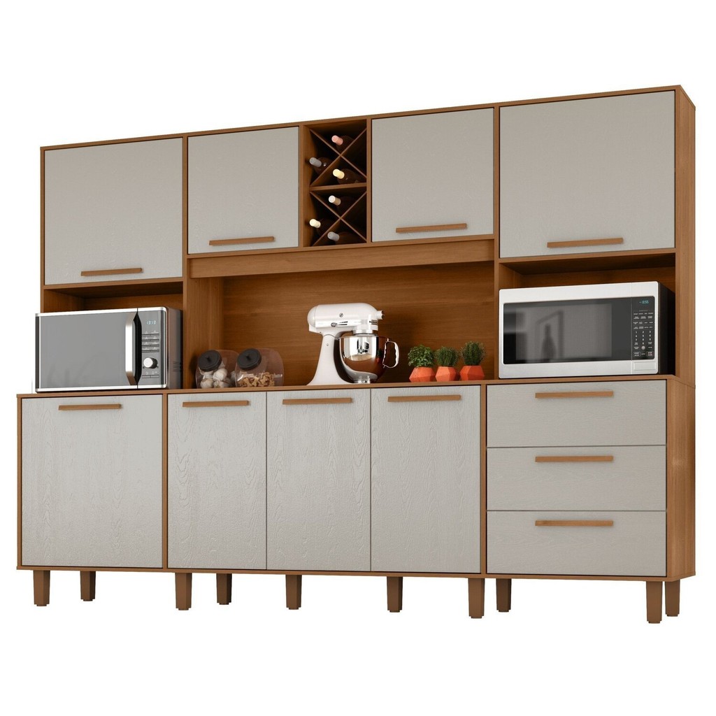 Kit de Armários para Cozinha Mdp 8 Portas 3 Gavetas Apollo | Shopee Brasil