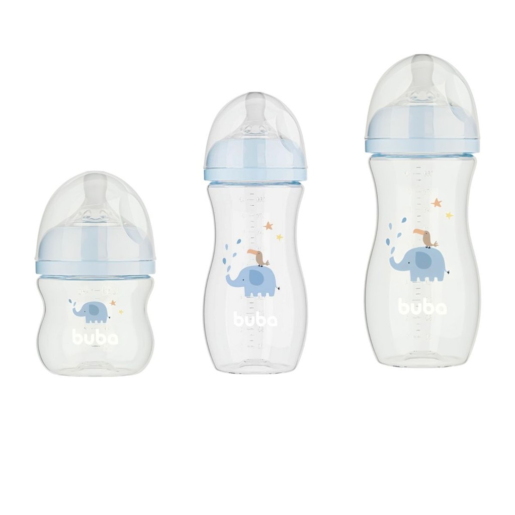 Kit Mamadeira Ultrasoft Easy Flow Anticólica 120/270/330ml Elefante Azul - Buba | Shopee Brasil