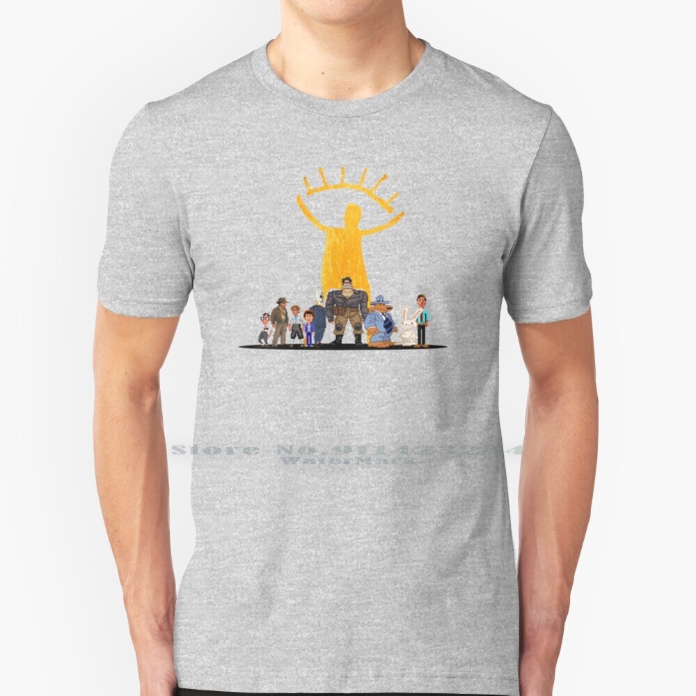 Ponto E Clique Heróis T Camisa 100 % Algodão Puro Macaco Ilha Maníaco ...