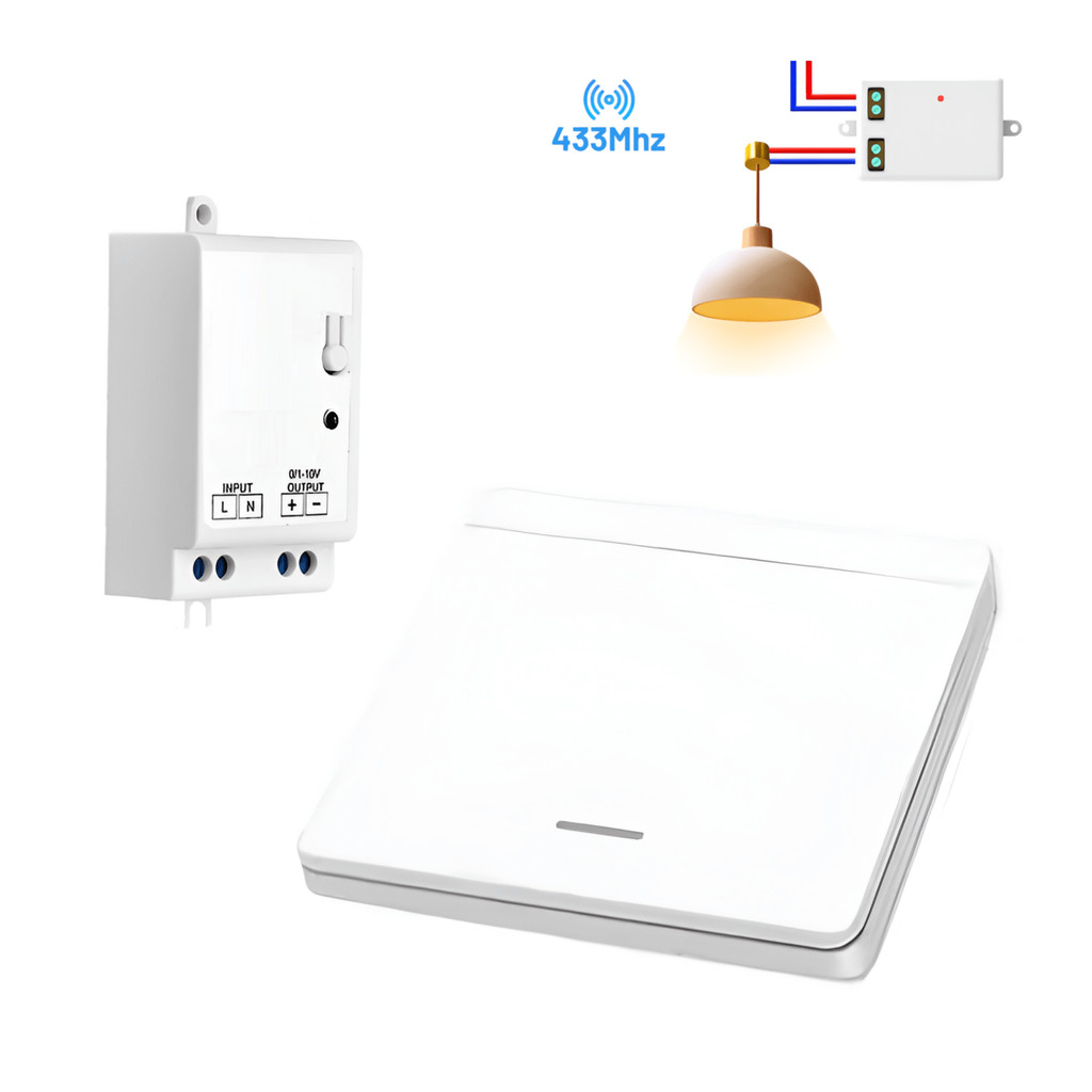 Interruptor Sem Fio 433MHz Modulo RF com Painel Remoto 1 Tecla | Shopee ...