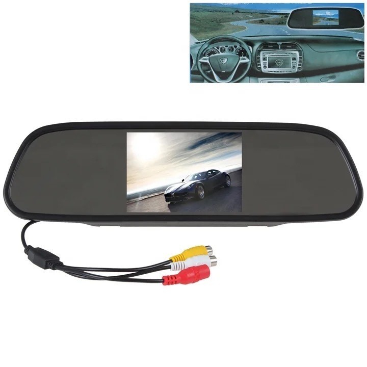 Espelho Retrovisor com Monitor LCD de 4.3" para Câmera de Ré | Shopee Brasil