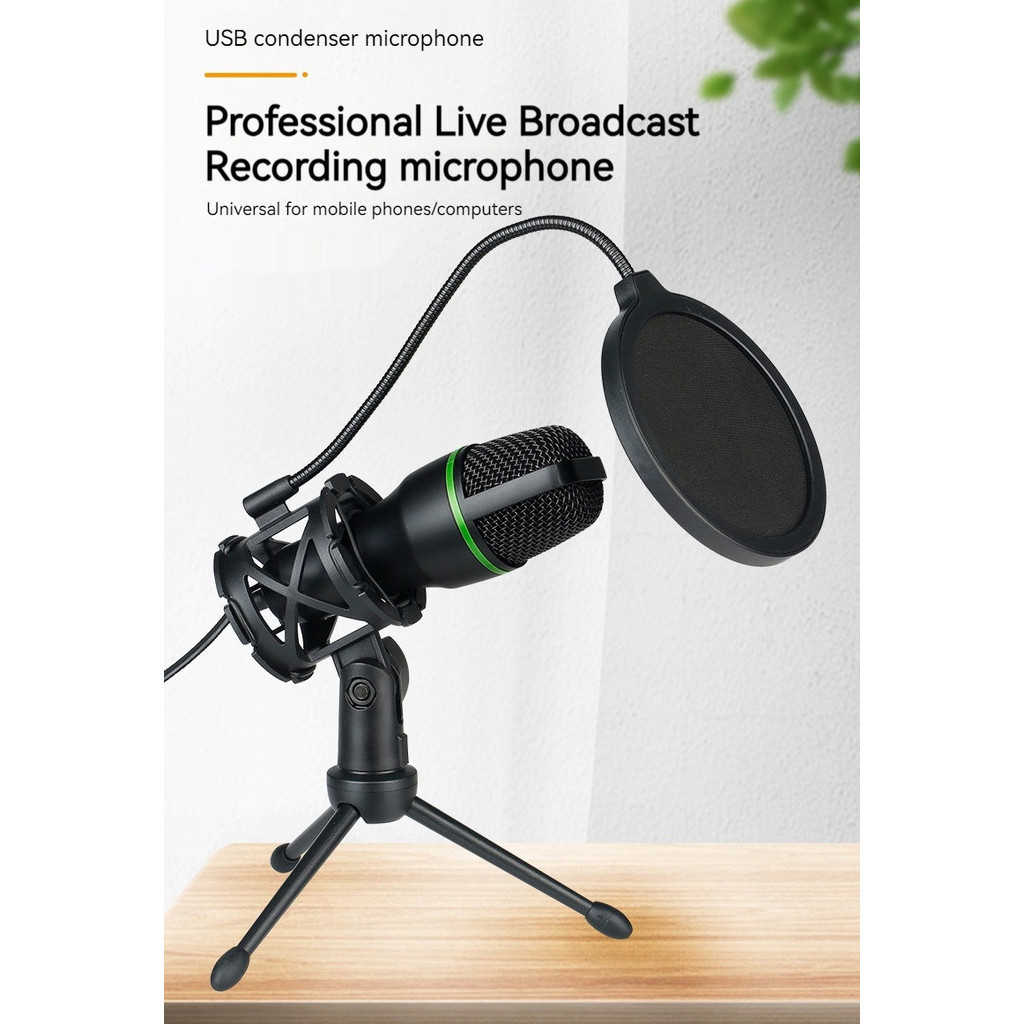 Microfone Condensador USB para Transmissão ao Vivo, Karaokê e ...