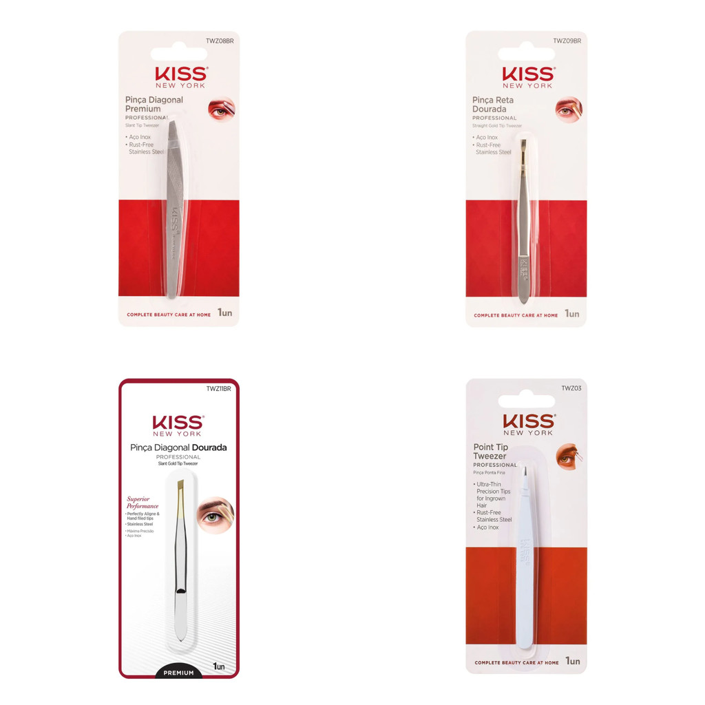 Pinça Premium Reta / Diagonal / Point Tip Tweezer - Ponta Fina - Kiss ...