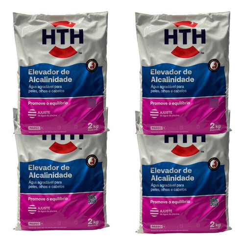 Kit 4 Elevador De Alcalinidade Hth Para Piscinas Total 8kg | Shopee Brasil