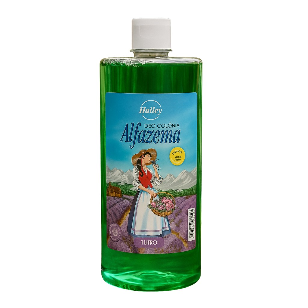 Alfazema Halley 1 Litro Deo Colônia Original Perfume Frescor Limpeza e ...