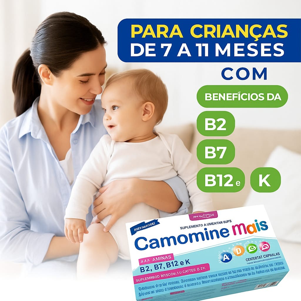 Camomine Vitamina C e D3 Para Dentição dos Bebes em Cápsulas - Arte ...