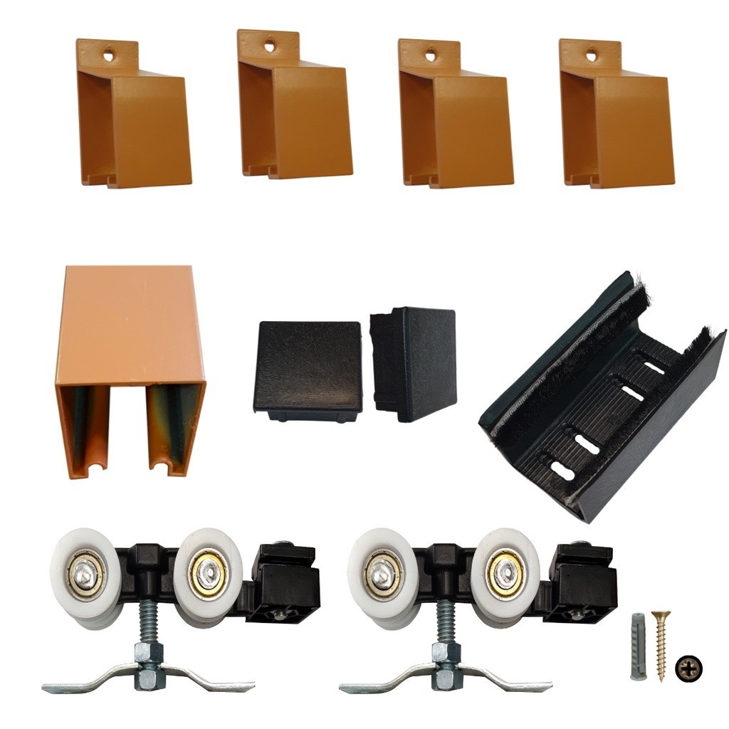 Kit Porta de Correr Até 1m Trilho De 2m Com Tampa Laterais | Shopee Brasil