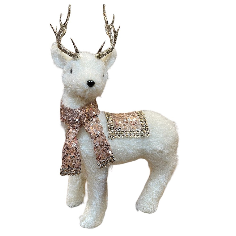 Boneco Rena De Natal Enfeite Decoração Pelúcia Rosa 35cm | Shopee Brasil