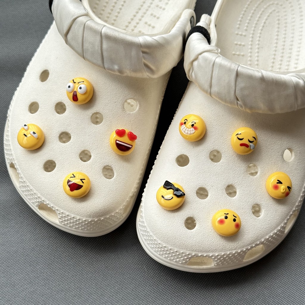 Conjunto De 9 Peças Emoji Smile DIY Jibbitz Fofo Para Acessórios De ...