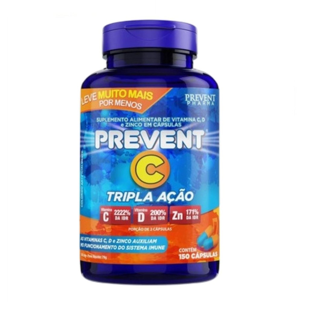 Suplemento Alimentar Prevent C Tripla Ação 150 Cápsulas | Shopee Brasil