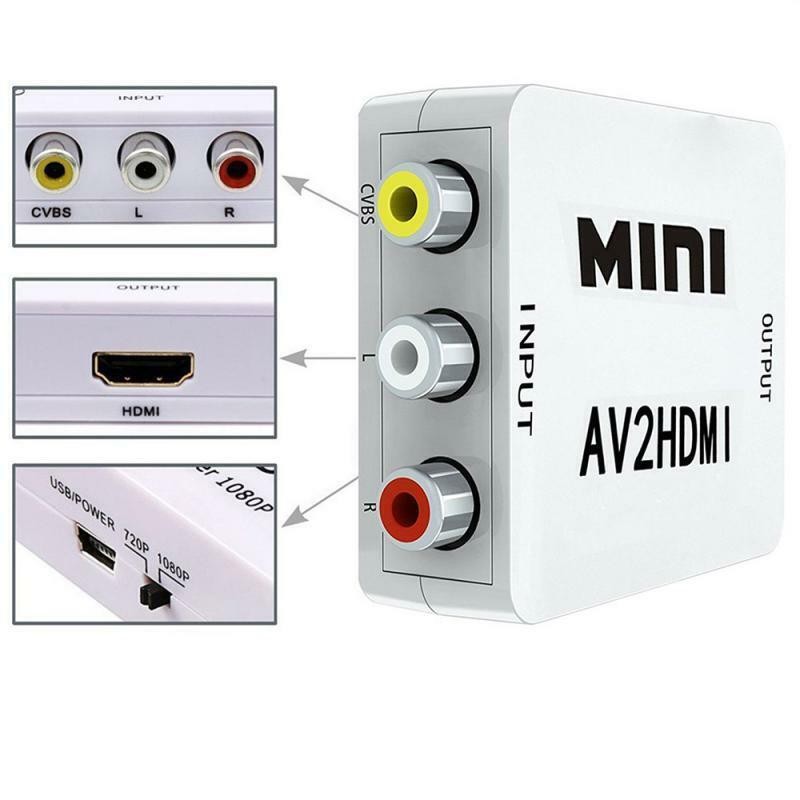 Mini Adaptador Conversor Av2hdmi Rca Av Para Hdmi 1080p (Av to Hdtv ...