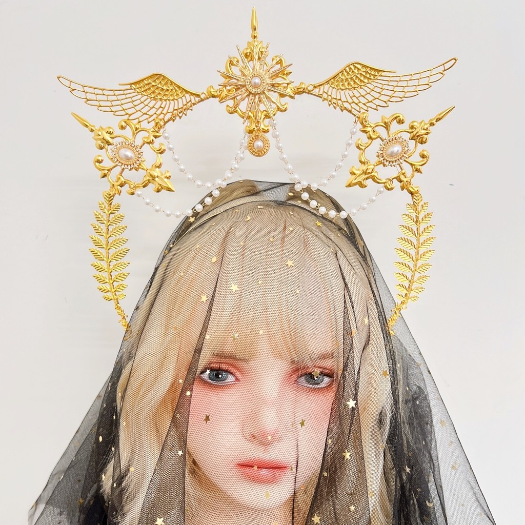 Tiara Lolita Virgem Maria Halo Apollo Sol Anjo Igreja Hanfu Acessório ...