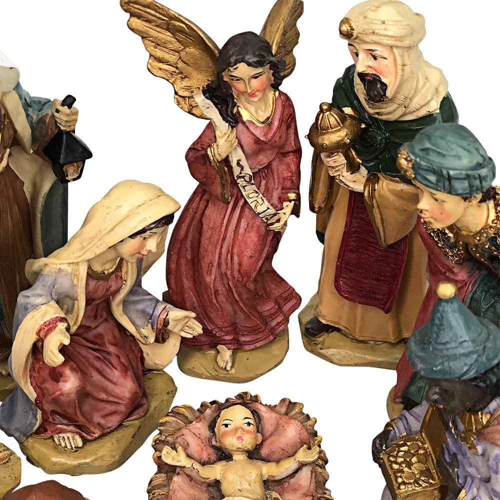 Menino Jesus Presépio Natalino Completo 11 Peças em Resina Decoração de ...