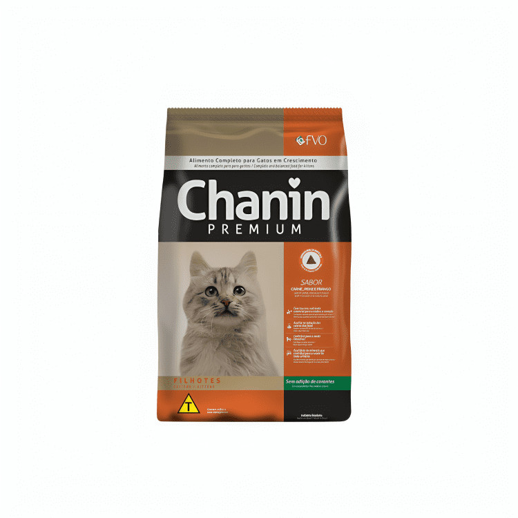 Ração Chanin para Gatos Filhotes Sabor Carne/Peixe & Frango | Shopee Brasil
