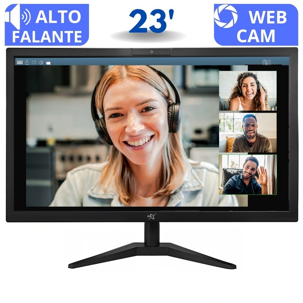 Monitor 23 Polegadas FULL HD LED com WebCam Alto falante HDMI VGA Som ...