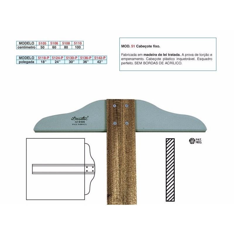 REGUA T SIMPLES DE MADEIRA 100CM 5110 | Shopee Brasil