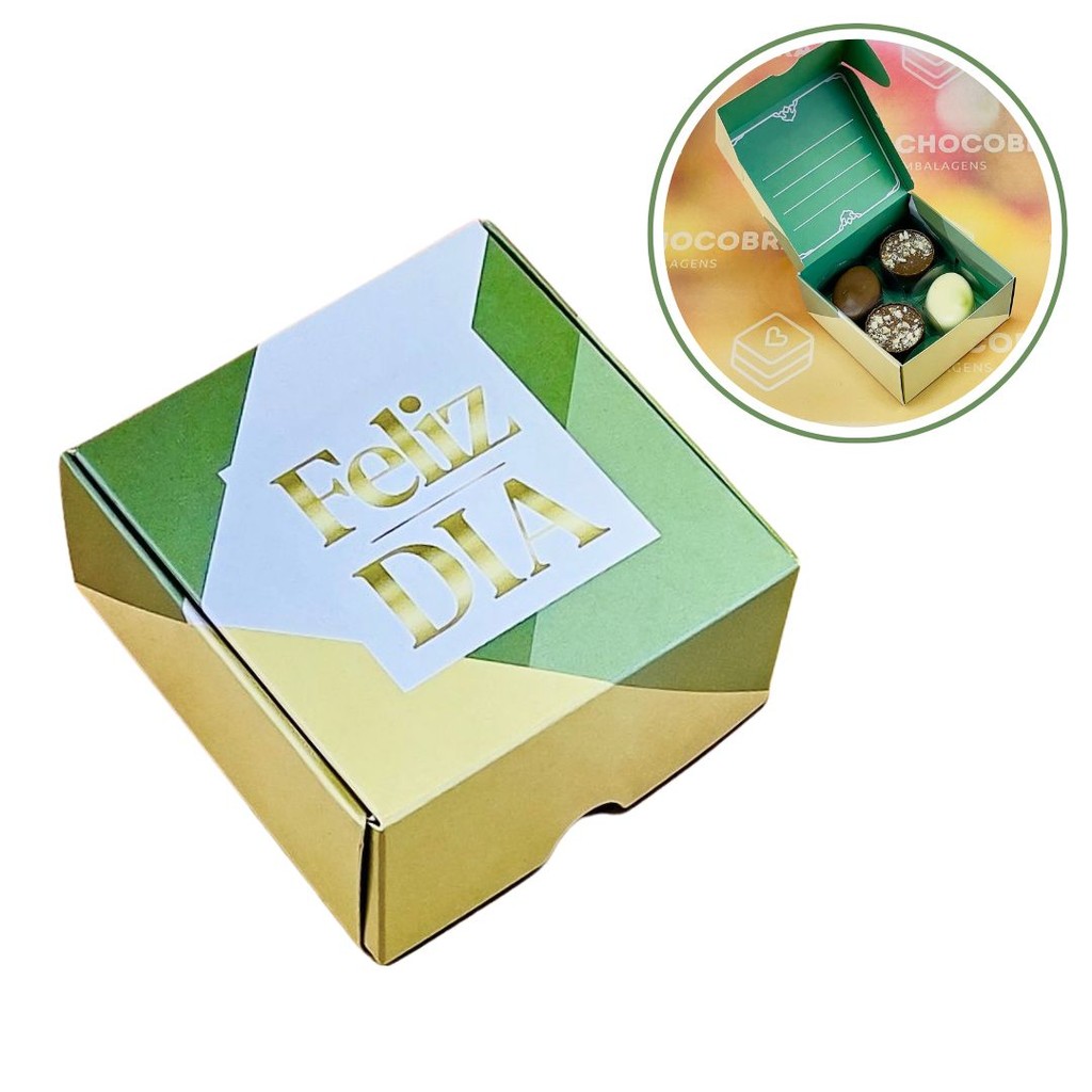 10 CAIXA P/ 04 DOCES FELIZ DIA 8X8X4 ID5265 (IDEIA) | Shopee Brasil