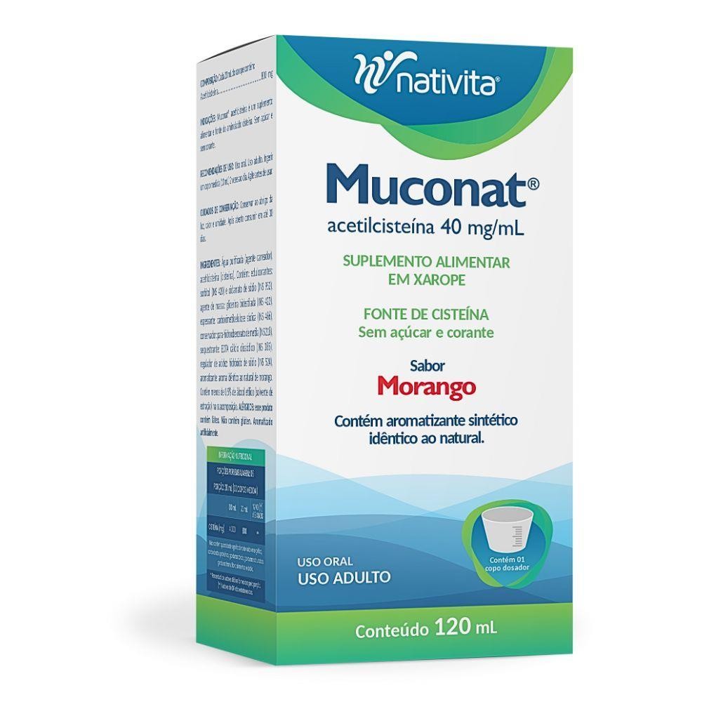 MUCONAT 40MG SUPLEMENTO ALIMENTAR SABOR MORANGO COM 120ML | Shopee Brasil