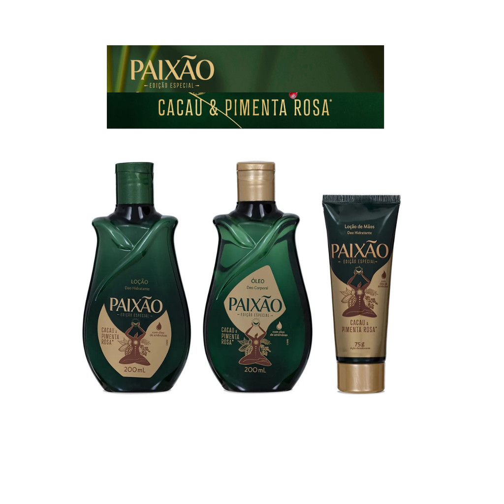 Kit Hidratante Corpo e Mãos Paixão Lançamento Edição Especial Cacau e ...