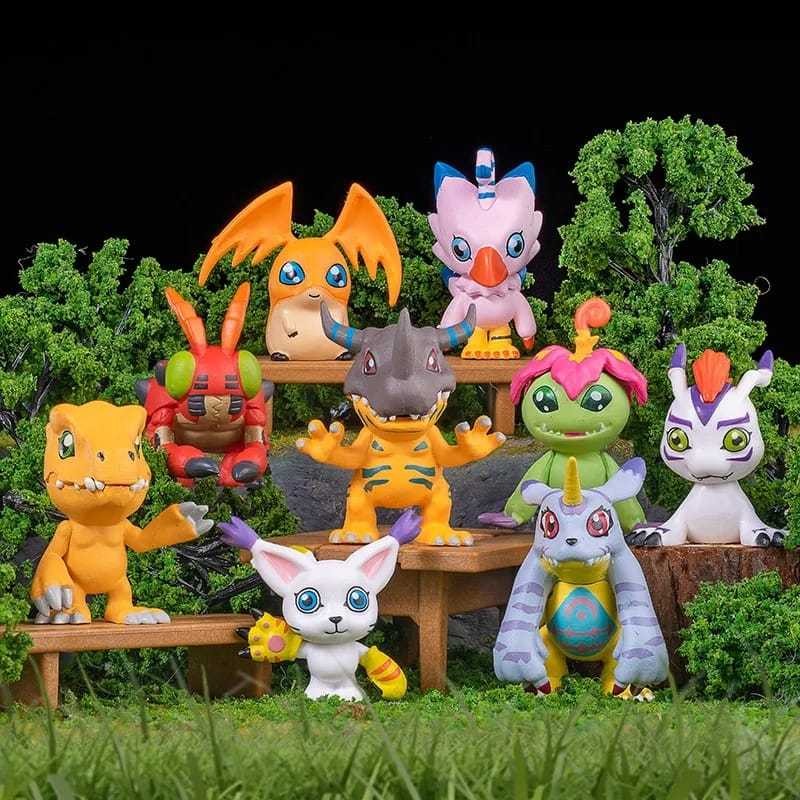 Action figures digimon adventure agumon gabumon patamon tailmon palmon ...