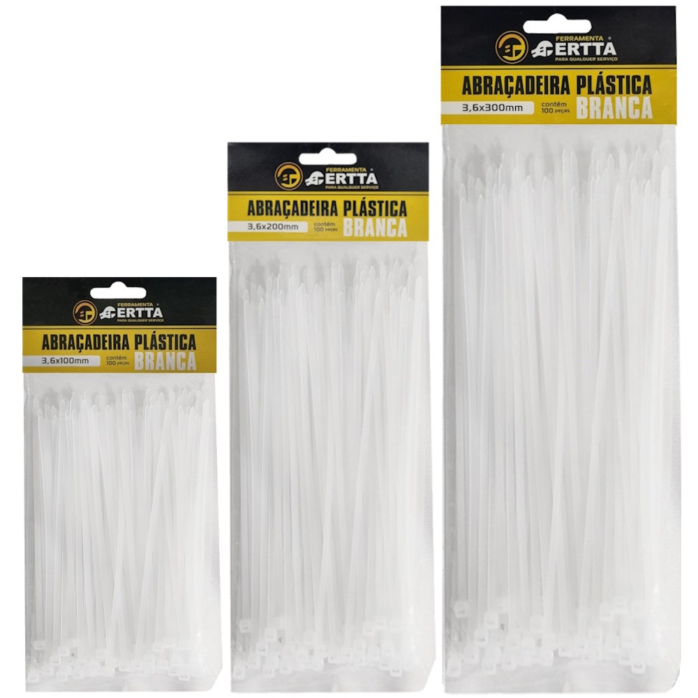 Kit Com 300 Fitas Hellerman Enforca Gato Cinta Plástica Abraçadeira ...