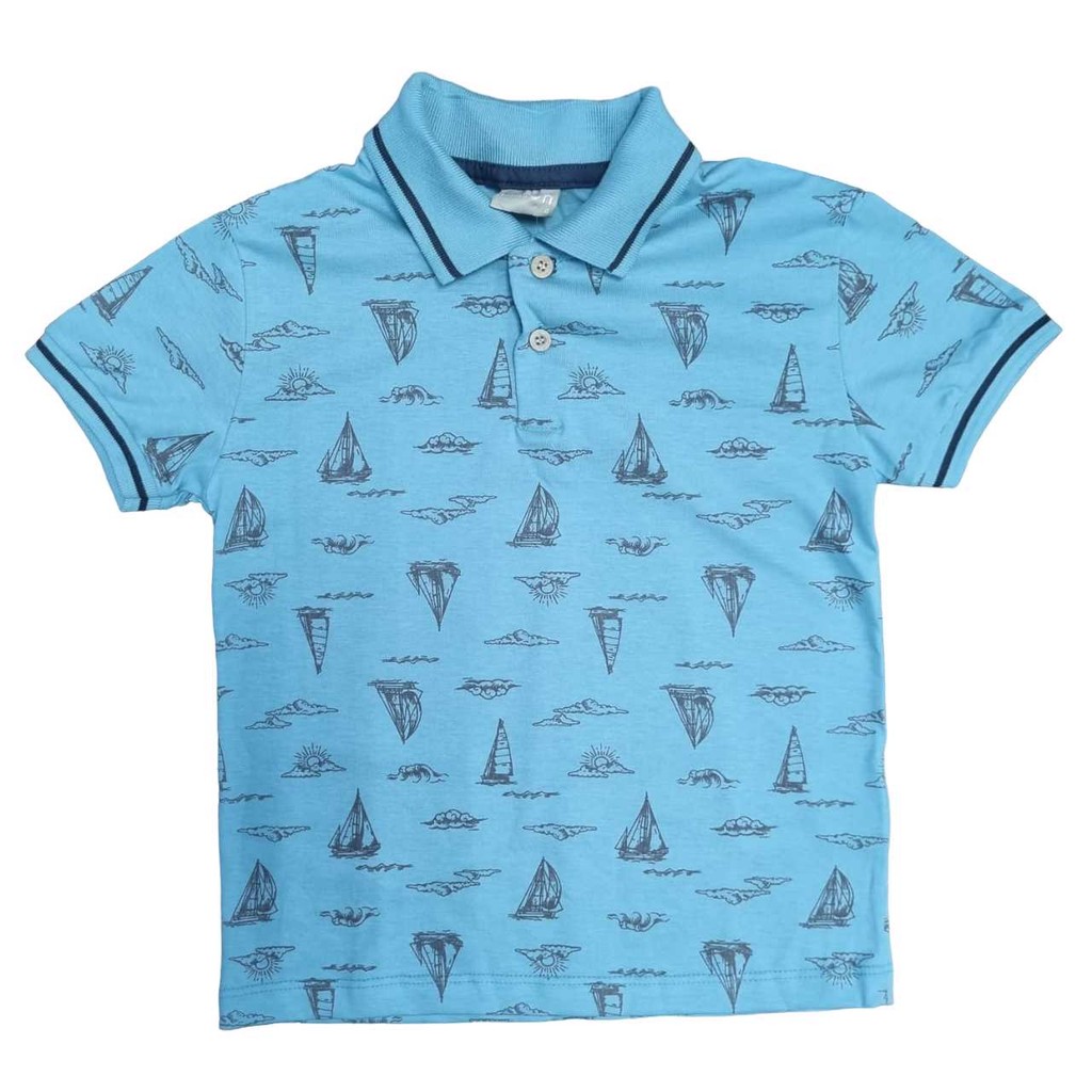 Polo Azul Infantil Barcos Milon | Shopee Brasil