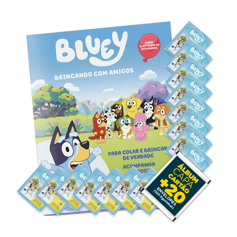 Bluey 2025 - Álbum Capa Cartão + 20 Envelopes (100 Figurinhas) - Novo ...