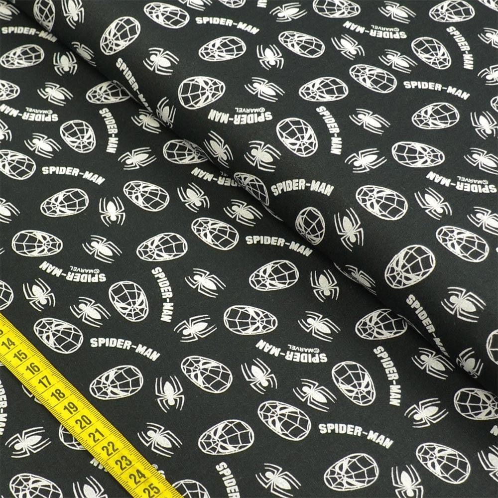 Tecido Estampado para Patchwork - Marvel: Homem Aranha Fundo Preto com ...