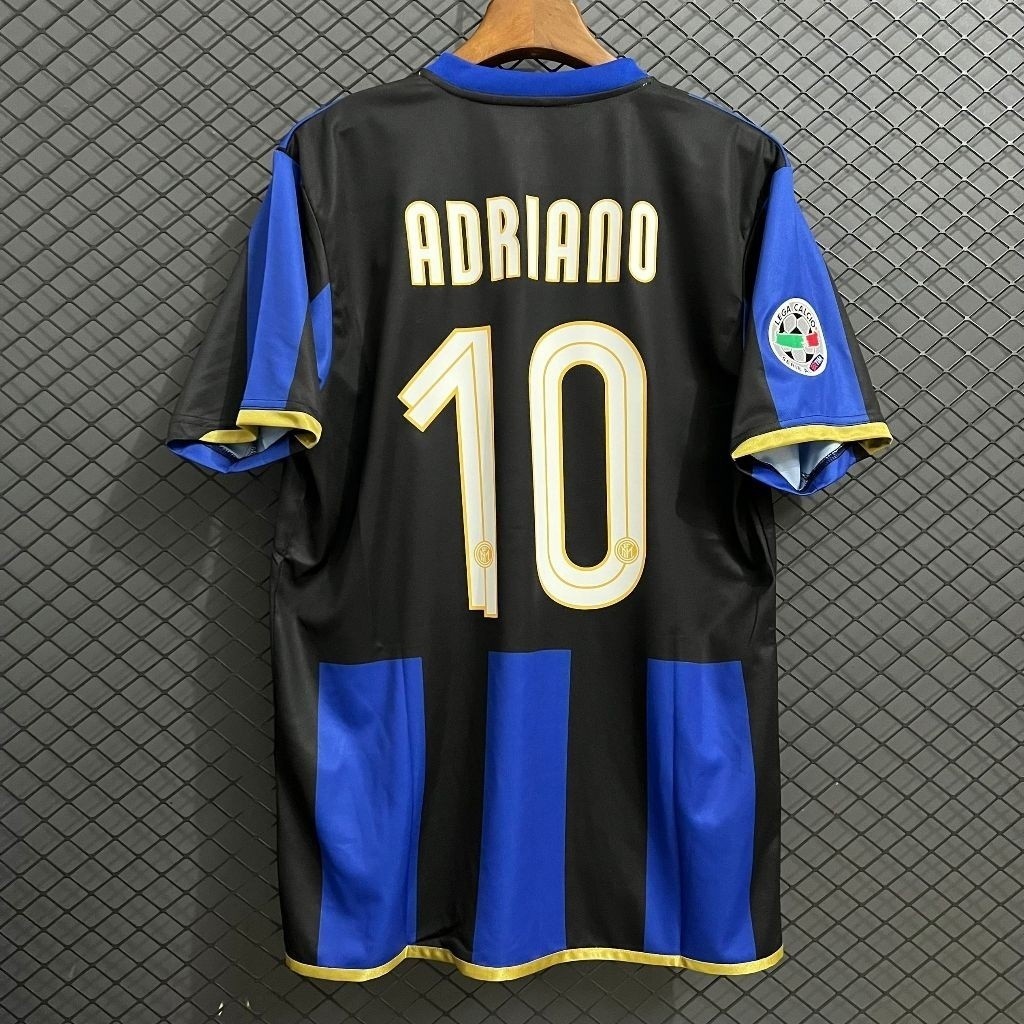 09.08 Inter Milan home T-shirt N ° 10 Adriano Retro football | Shopee ...