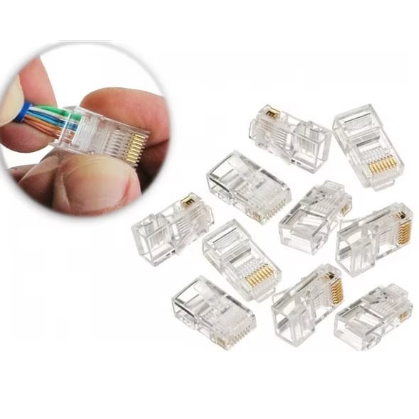 Conector RJ45 CAT6 Rede Internet Kit com 10/20/30/50/100 | Shopee Brasil
