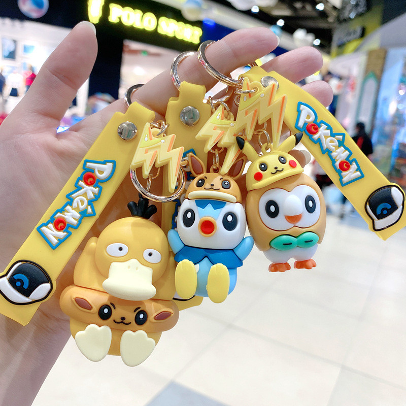 Criativo pato pingente Eevee Cross-Dressing Pikachu chaveiro dos ...