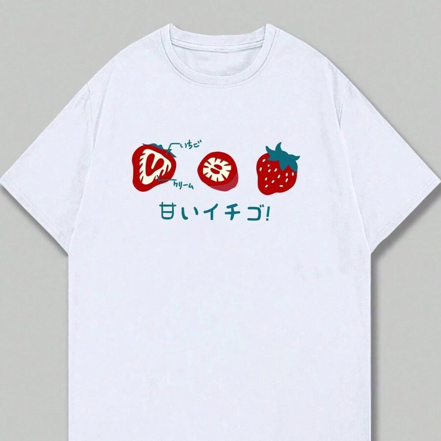 Bonito Camiseta Algodao Tendencia Fruta Confort Premium Estampado ...