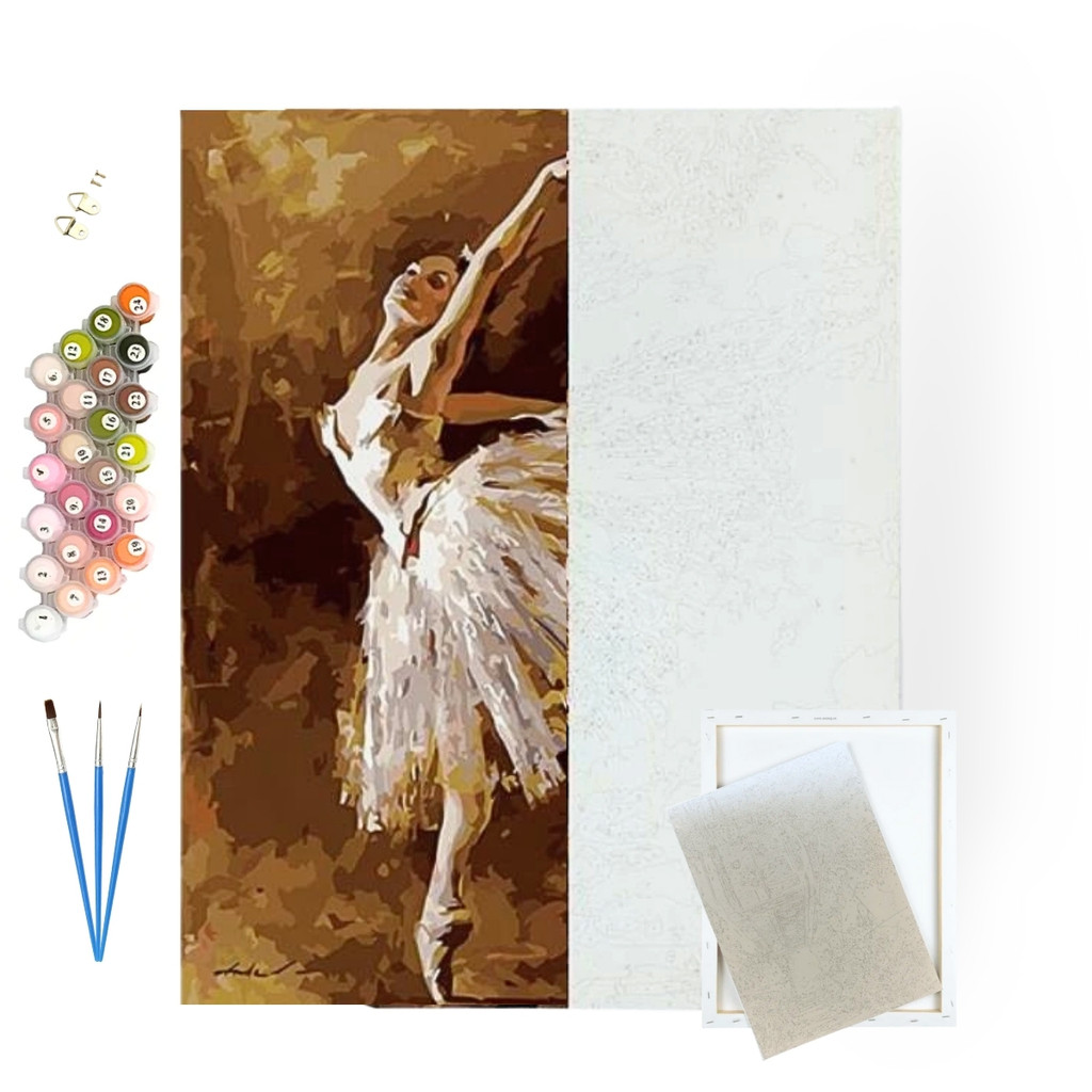 Kit para Pintura Numerada em Tela 40x50cm Sinoart - Bailarina - Arte ...