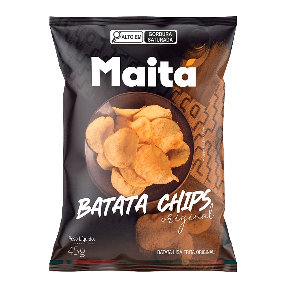 Batata Chips Maitá Lisa Natural 45g Embalagem com 20 Unidades | Shopee ...