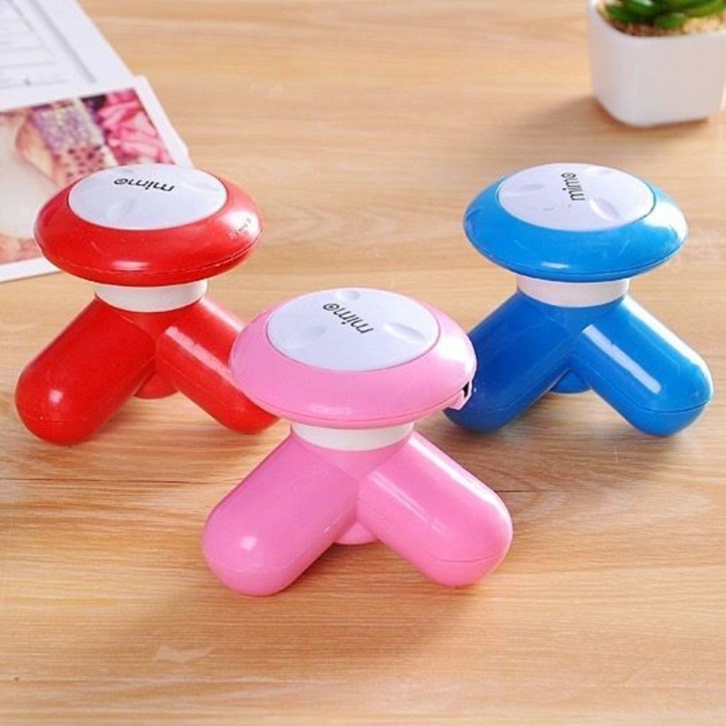 Mini Massageador Portátil a Pilha ou USB com 3 Pontos Relaxante ...