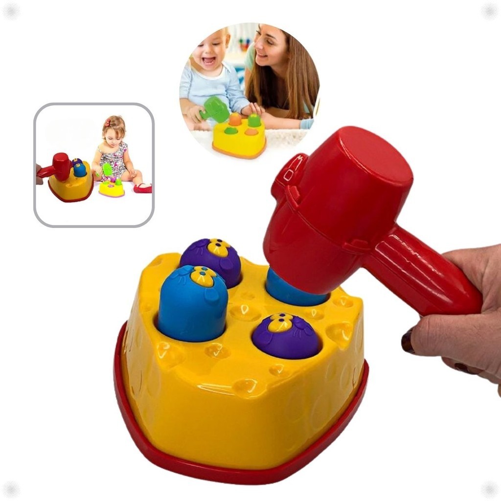 Brinquedo Bate RataTuff Martelo Raciocínio Lógico Infantil Sortido ...