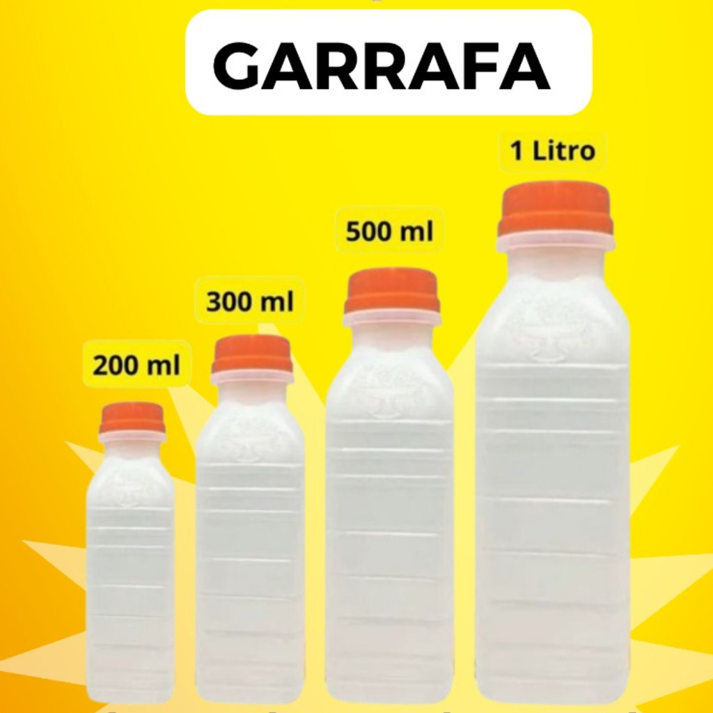 Garrafa Plastica Descartavel Caldo de Cana/Suco/Água 200ml 300ml 500ml 1L com 100 unidades ...