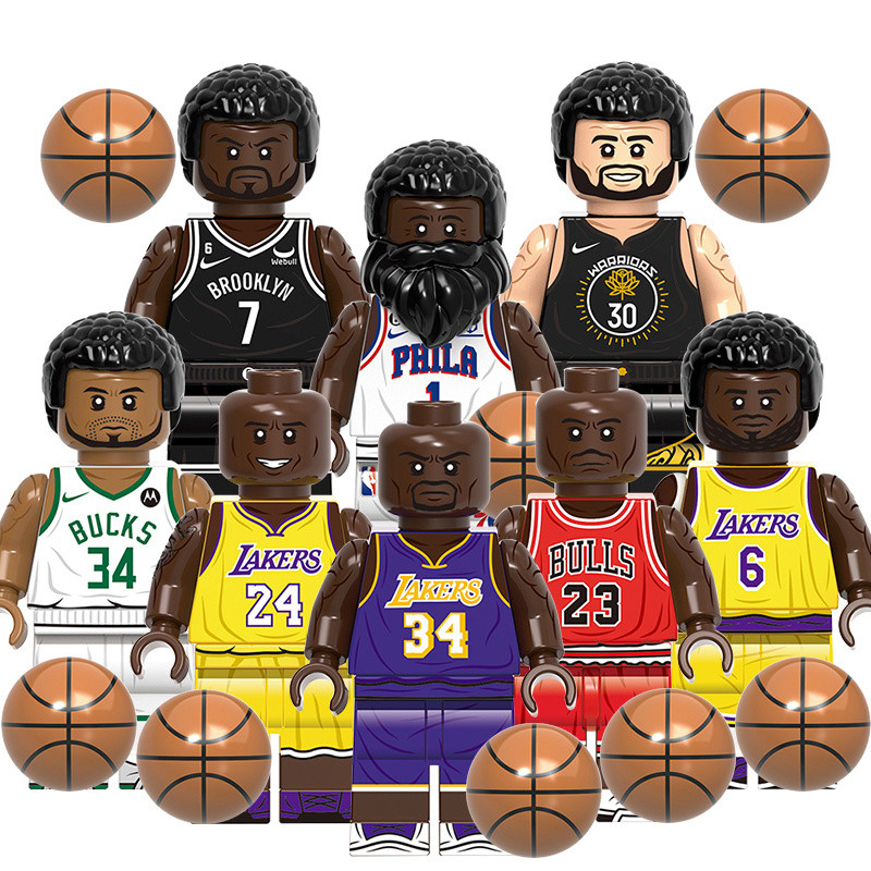 Compatível com os blocos de construção Lego Minifigures Basketball Star ...