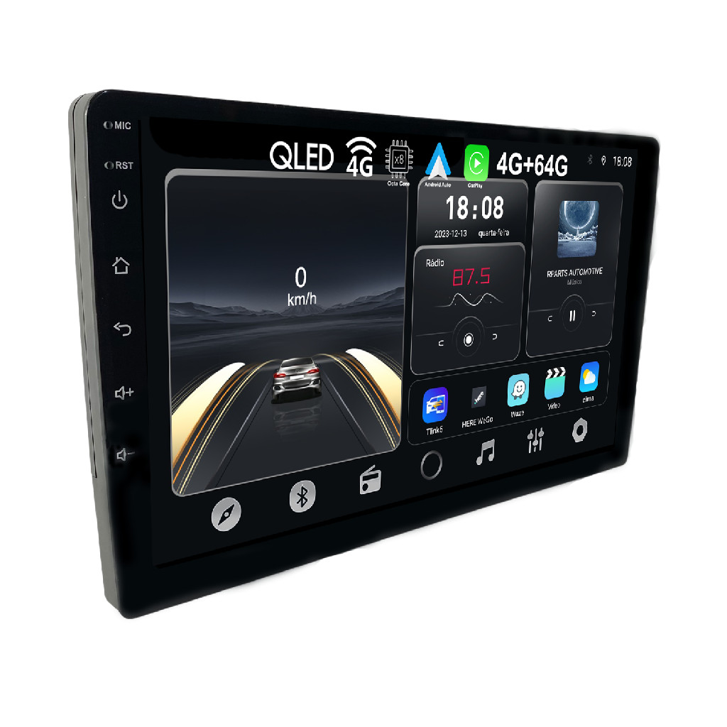 Central Multimidia 9 Polegadas Android Auto CarPlay Octa Core 4GB 64GB Chip 4G | Shopee Brasil