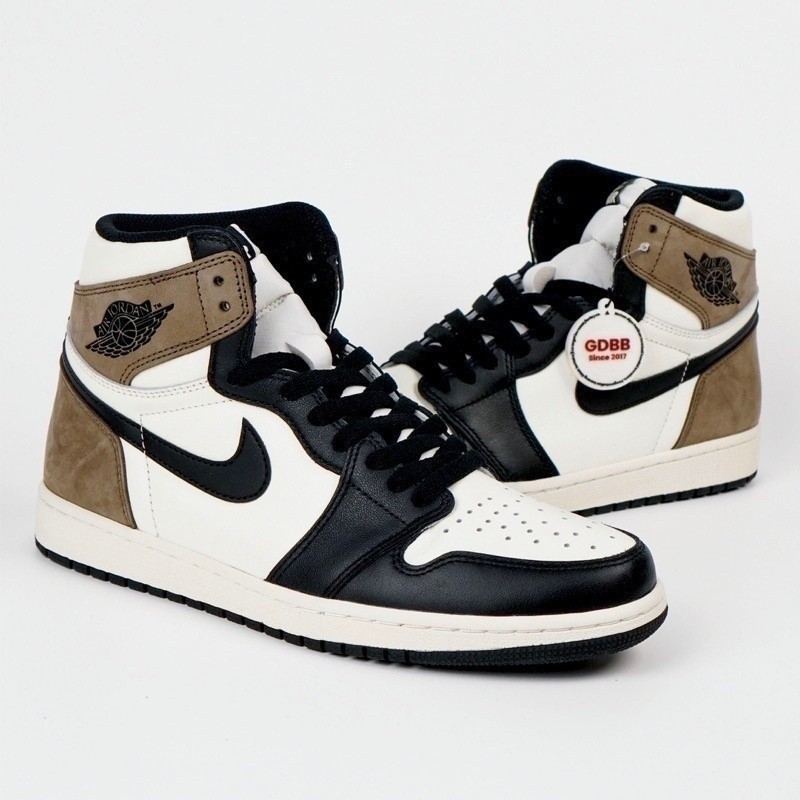 Nike Air Jordan 1 retro e marrom alto mocha dcro preto branco | Shopee ...