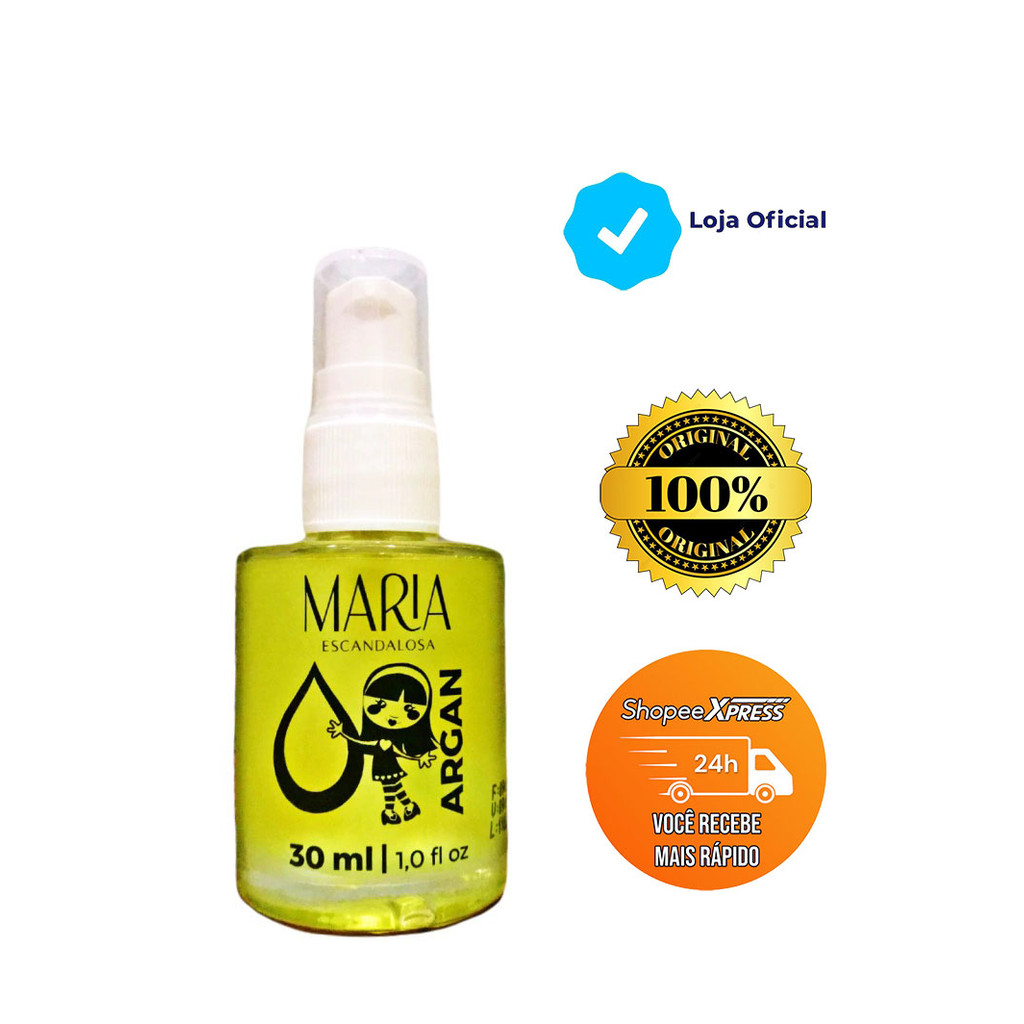 Maria Escandalosa Óleo Capilar De Argan - 30ml | Shopee Brasil