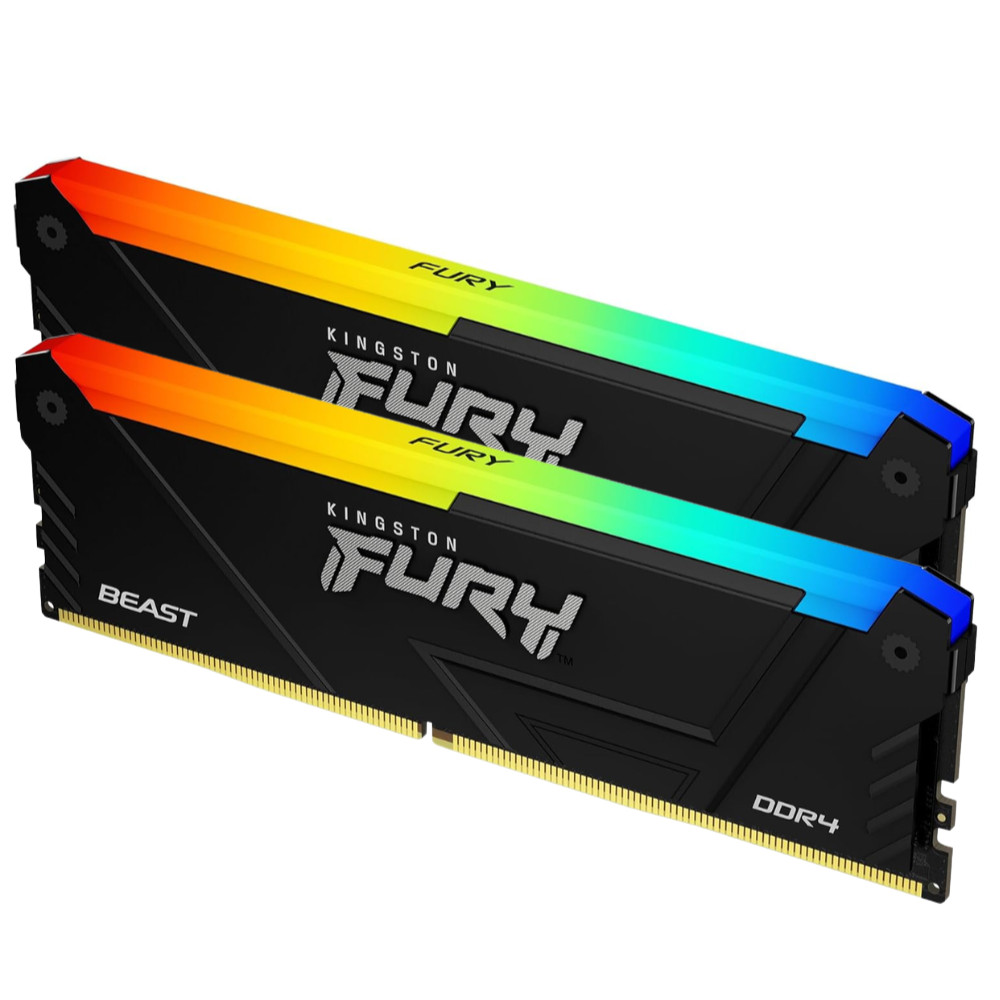 Kit 2x Memória RAM 16gb Fury Beast DDR4 3200MHz Cl16 1.35V RGB | Shopee ...