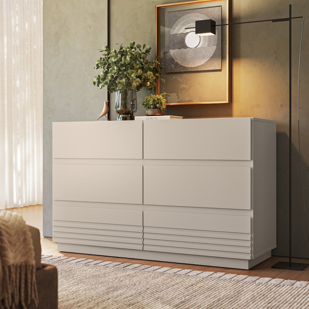 Cômoda 6 Gavetas Samambaia Cabecasa Madeiramadeira Off White | Shopee ...