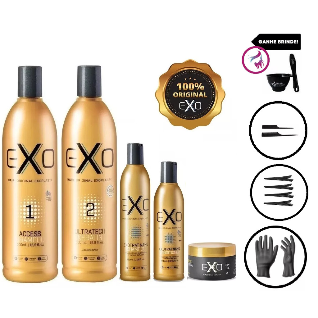 Kit Exoplastia Capilar 500ml E Kit Manutenção Reconstrução - Exo Hair ...